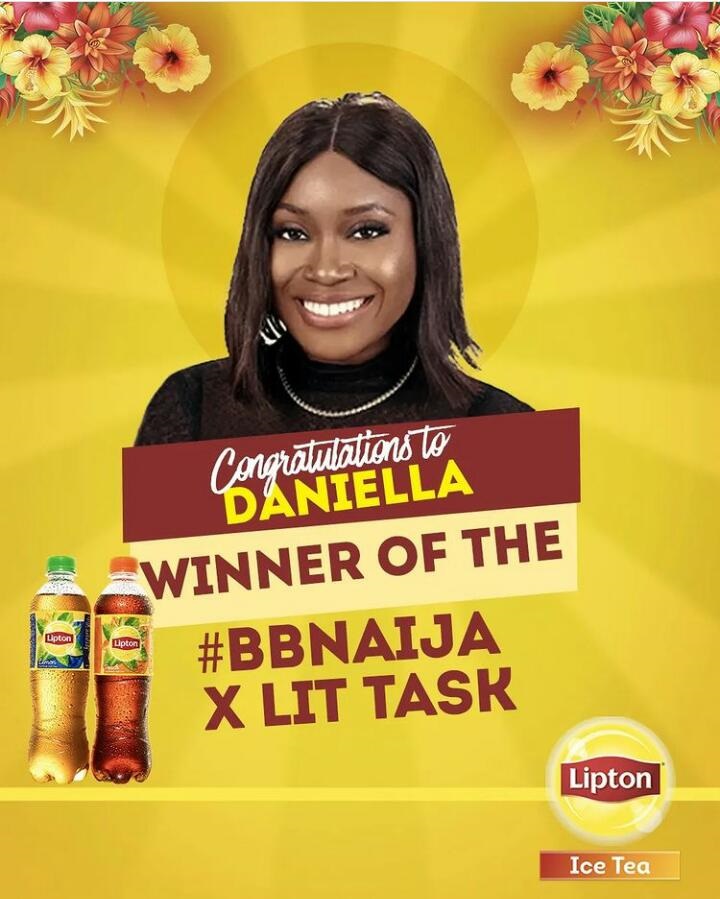 BBNaija Season 7: Daniella Wins Lipton Ice Tea Brand Task - Brand ...