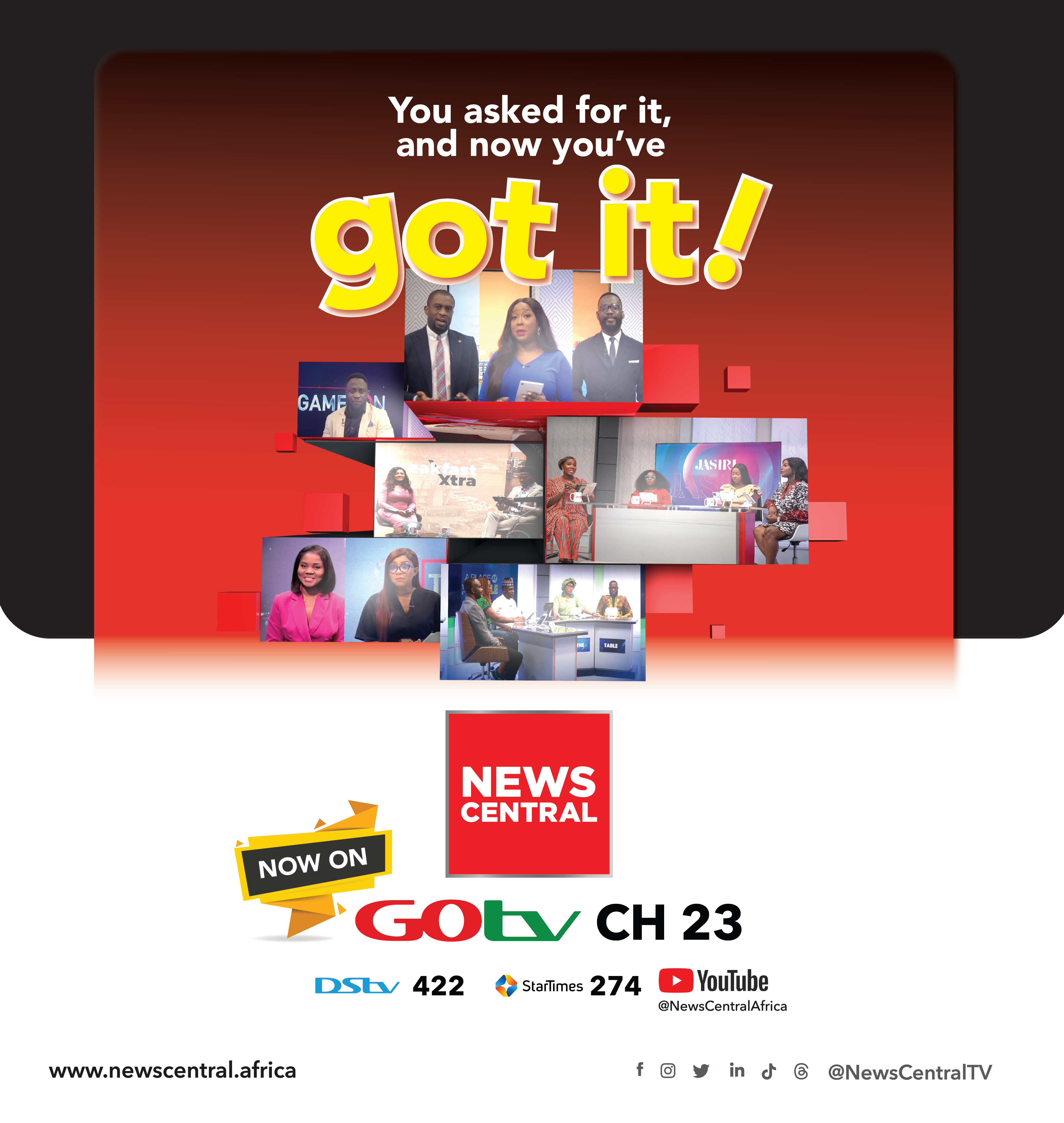 A New Era: News Central Now Live On GOTV Channel 23 - Brand Communicator